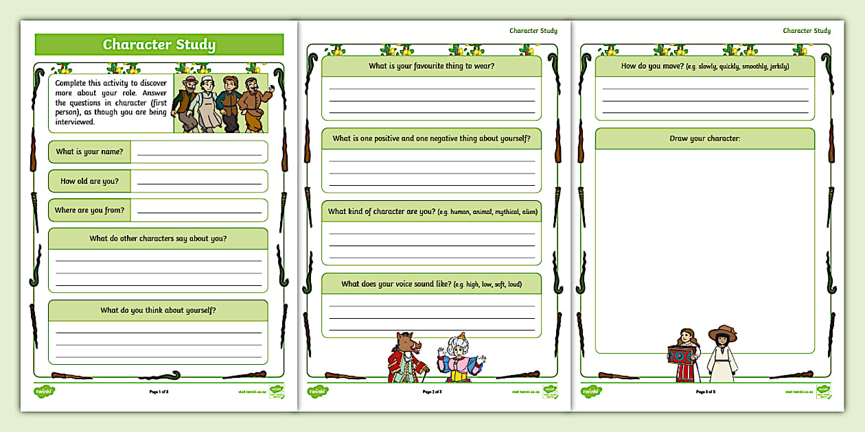Character Study Interview Sheet (teacher made) - Twinkl
