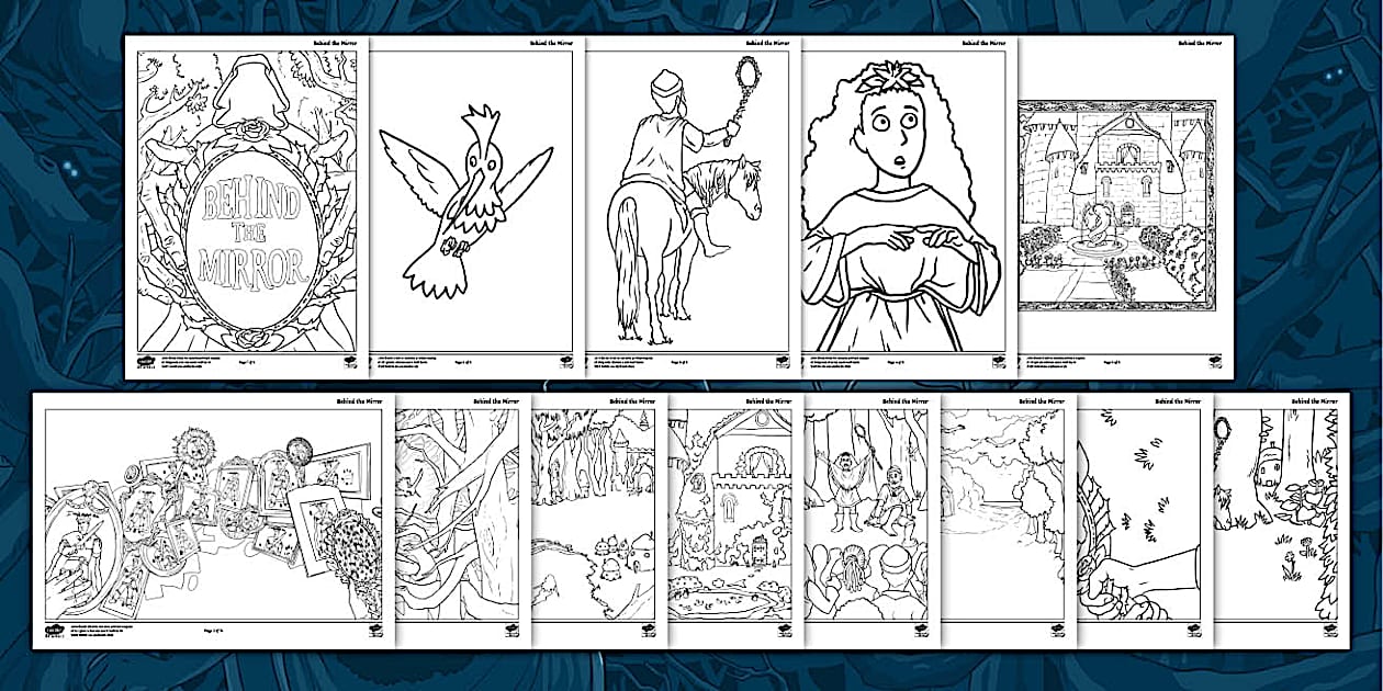 'Behind the Mirror' KS2 Colouring Pages | Twinkl Originals