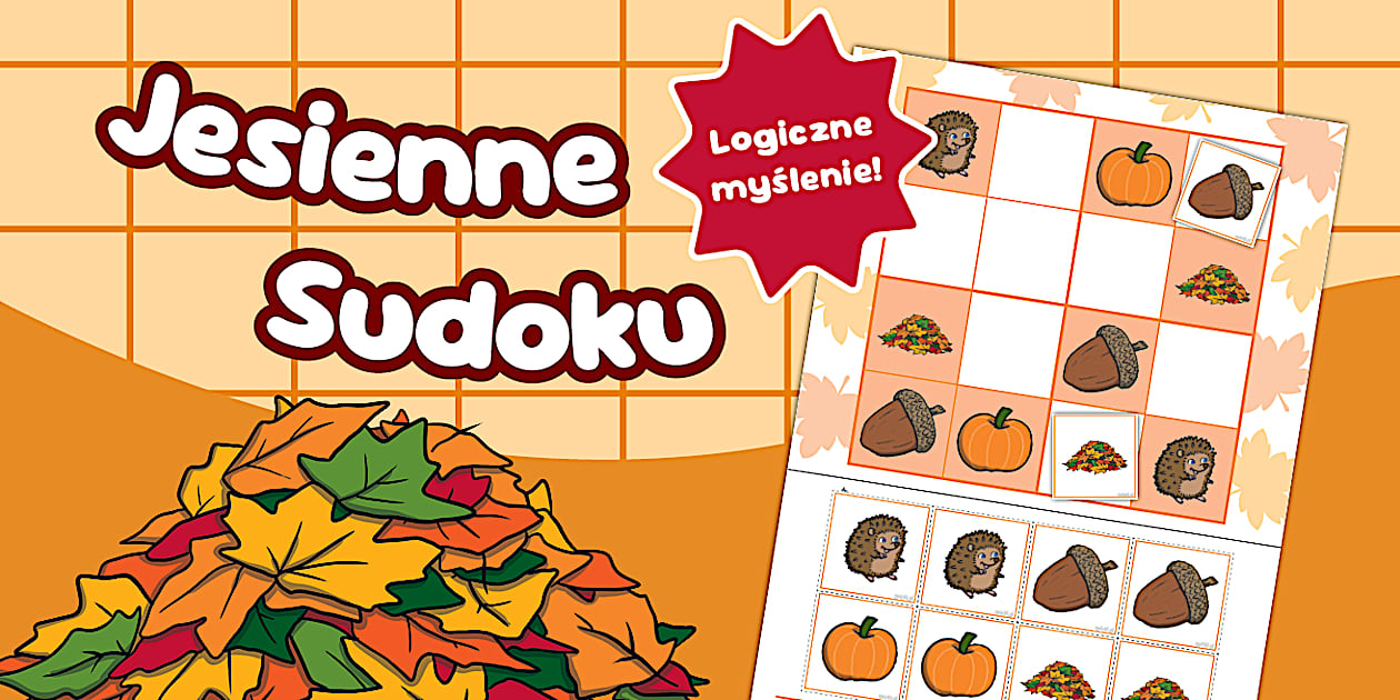Jesień | Sudoku obrazkowe | Przedszkole - Twinkl