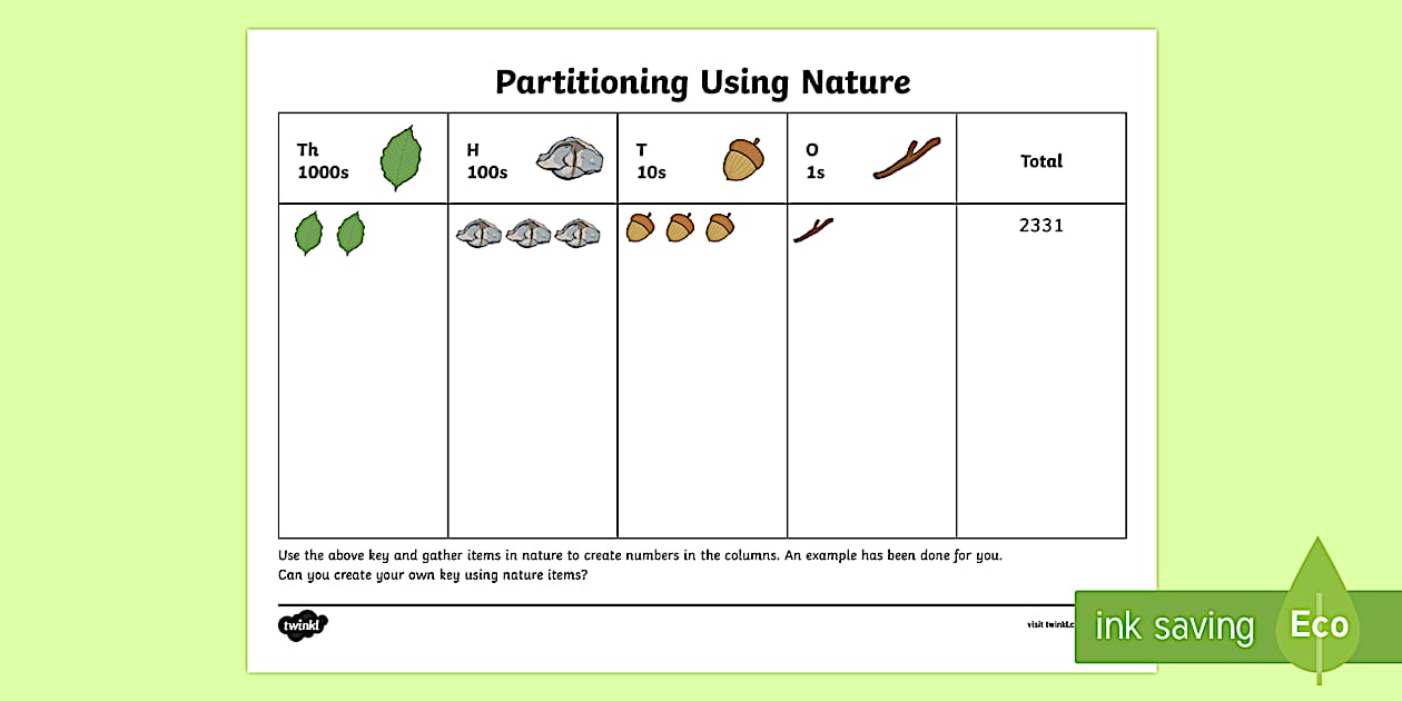 Editable Partitioning Using Nature Outdoor Activity - Twinkl