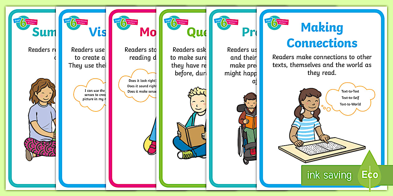 SA F-2 Super 6 Comprehension Strategies Activity Posters