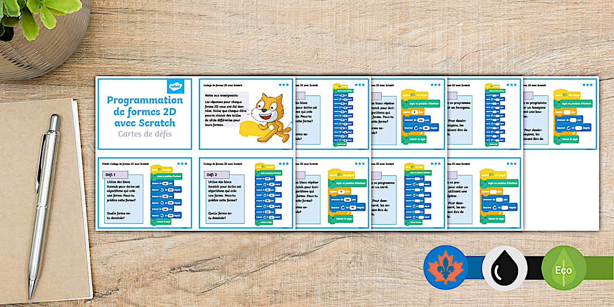 Coding 2D Shapes Using Scratch French (Hecho por educadores)