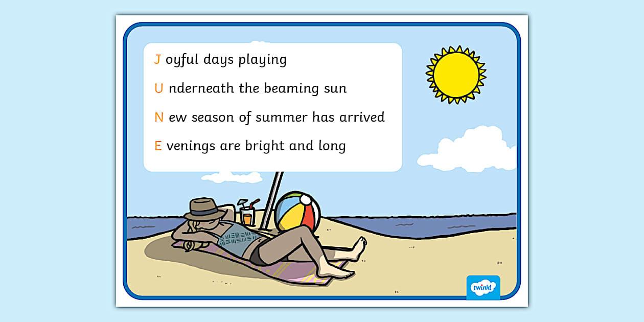 June Poem Display Poster - KS1 Poetry (teacher made)