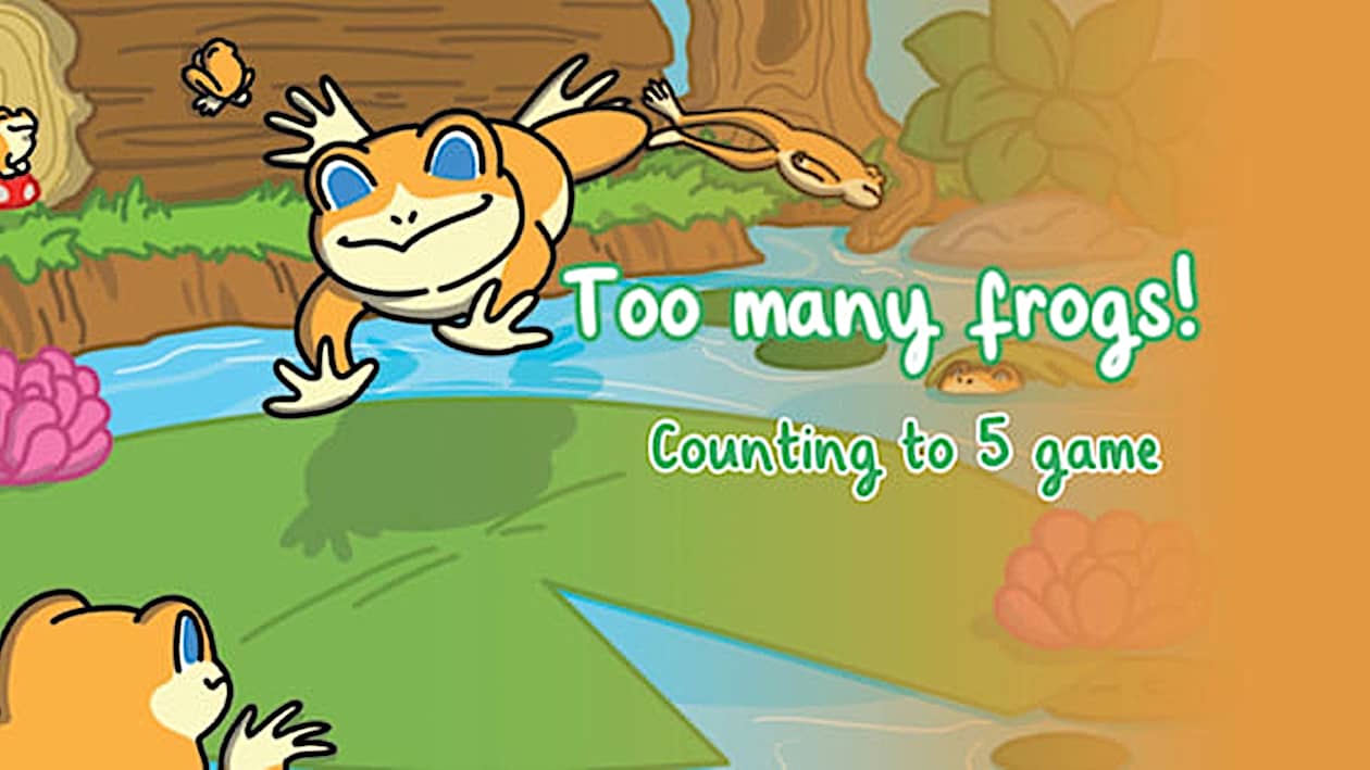 👉 Too Many Frogs: Interactive Counting To 5 Game
