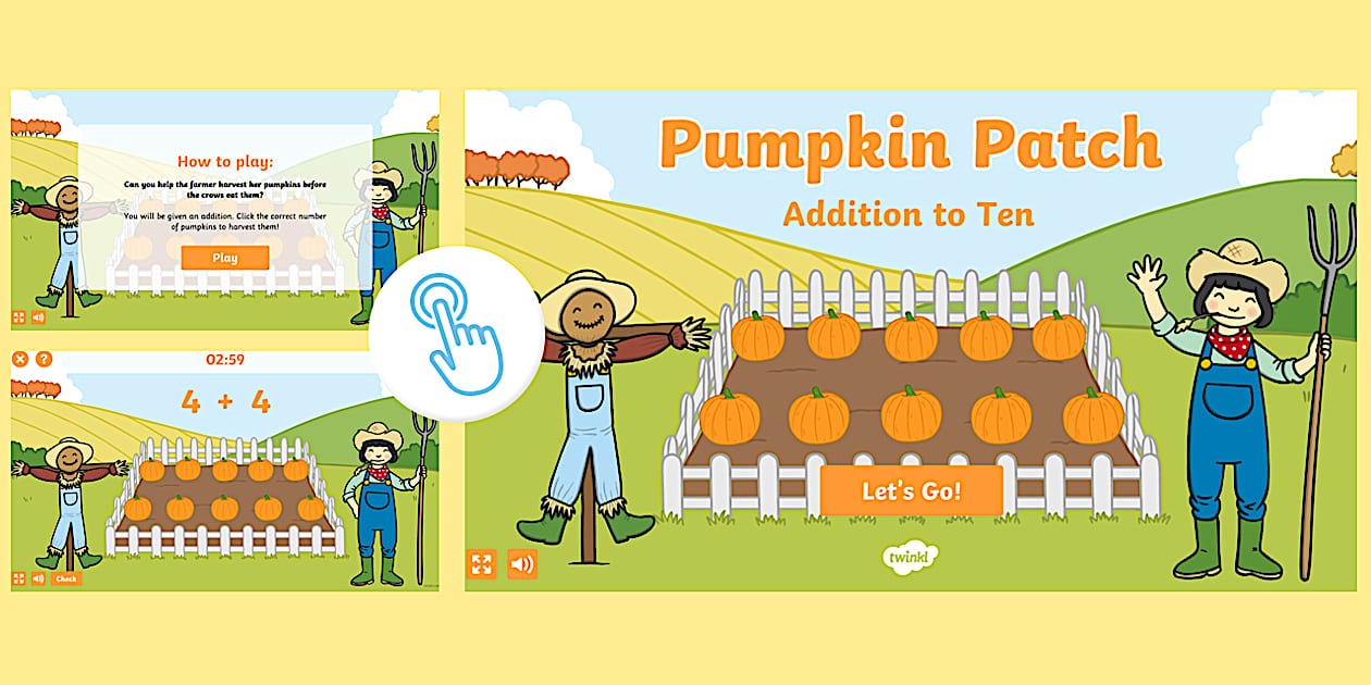 Pumpkin Patch Addition Game for Pumpkin Patch Lesson Plans