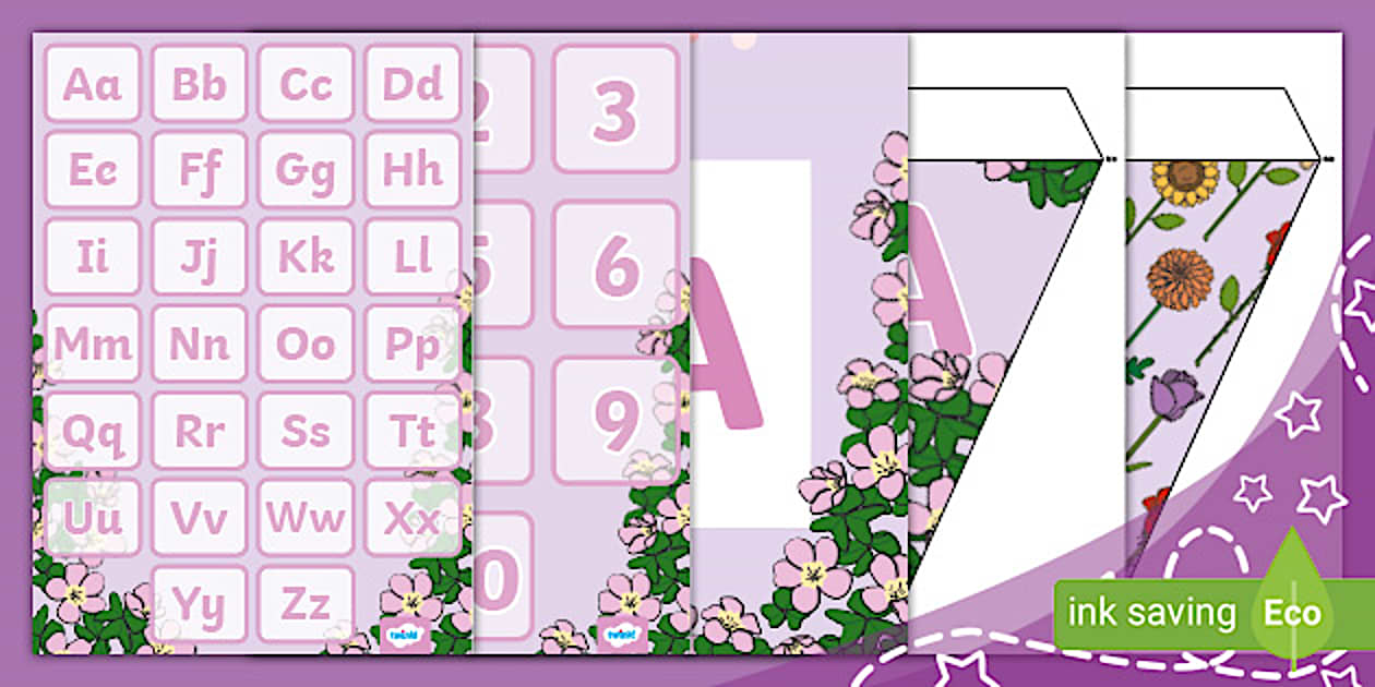 Bunting and Wall Art Pack - Flowers