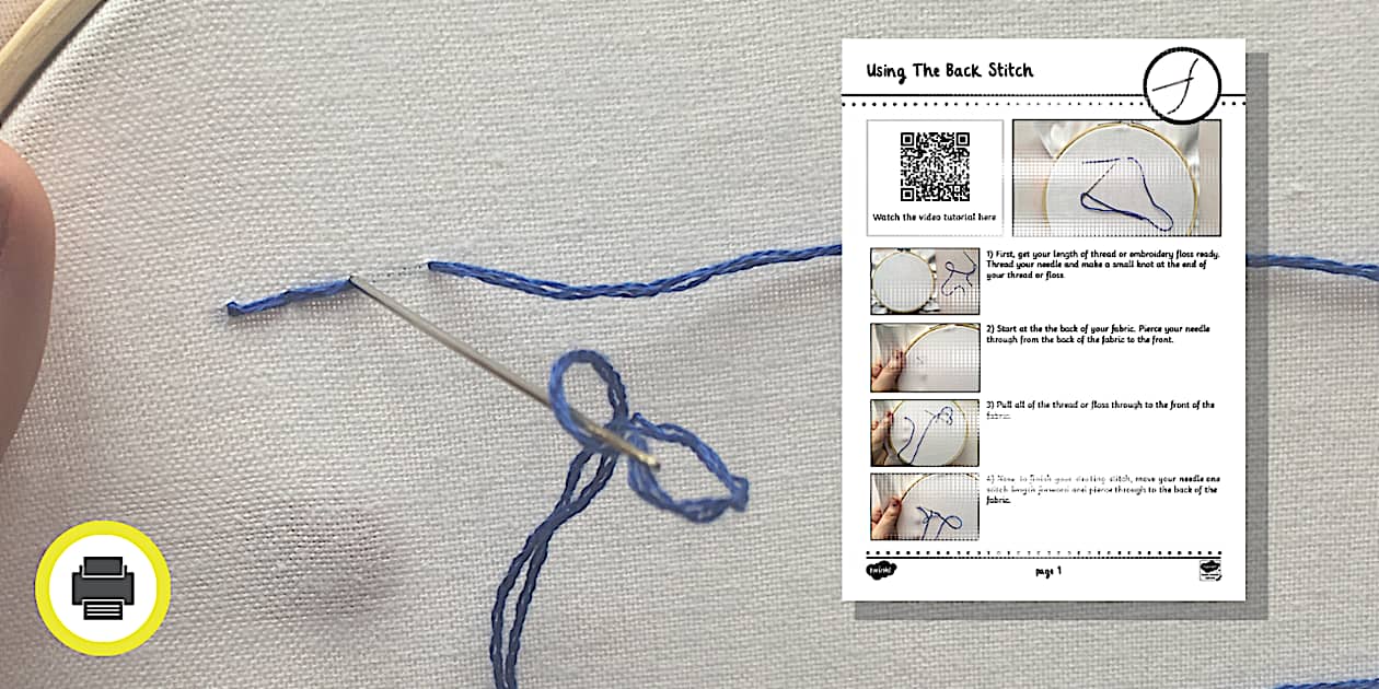 How To Do The Back Stitch Instruction Pack (teacher made)