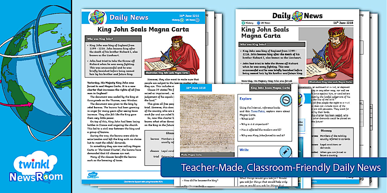 Magna Carta News | Twinkl Resources (teacher made) - Twinkl
