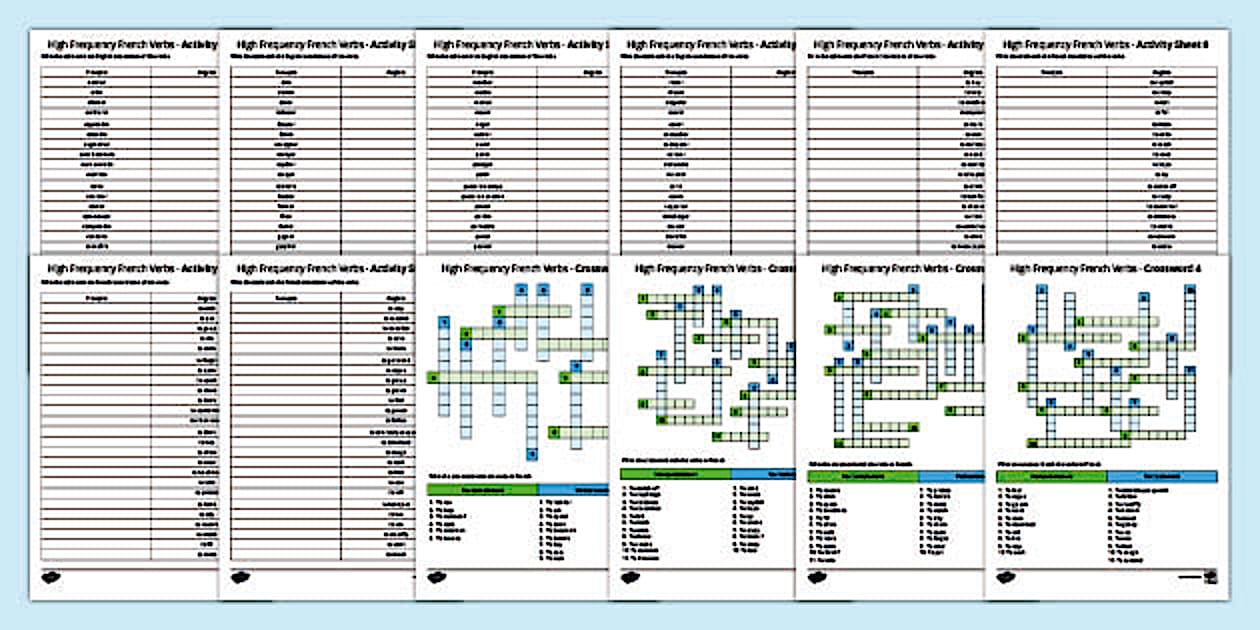 👉 French Grammar: 100 High Frequency Verbs Resource Pack
