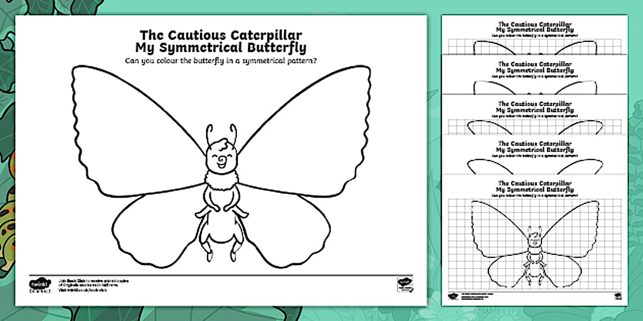The Cautious Caterpillar: Butterfly Symmetry Worksheets