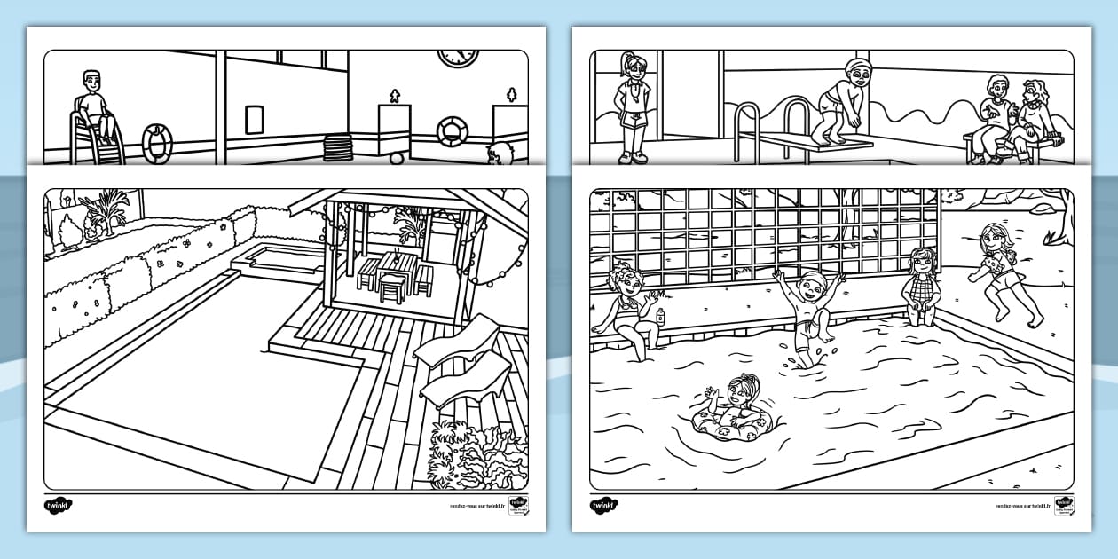 Coloriage : La piscine - Twinkl Coloriage (teacher made)