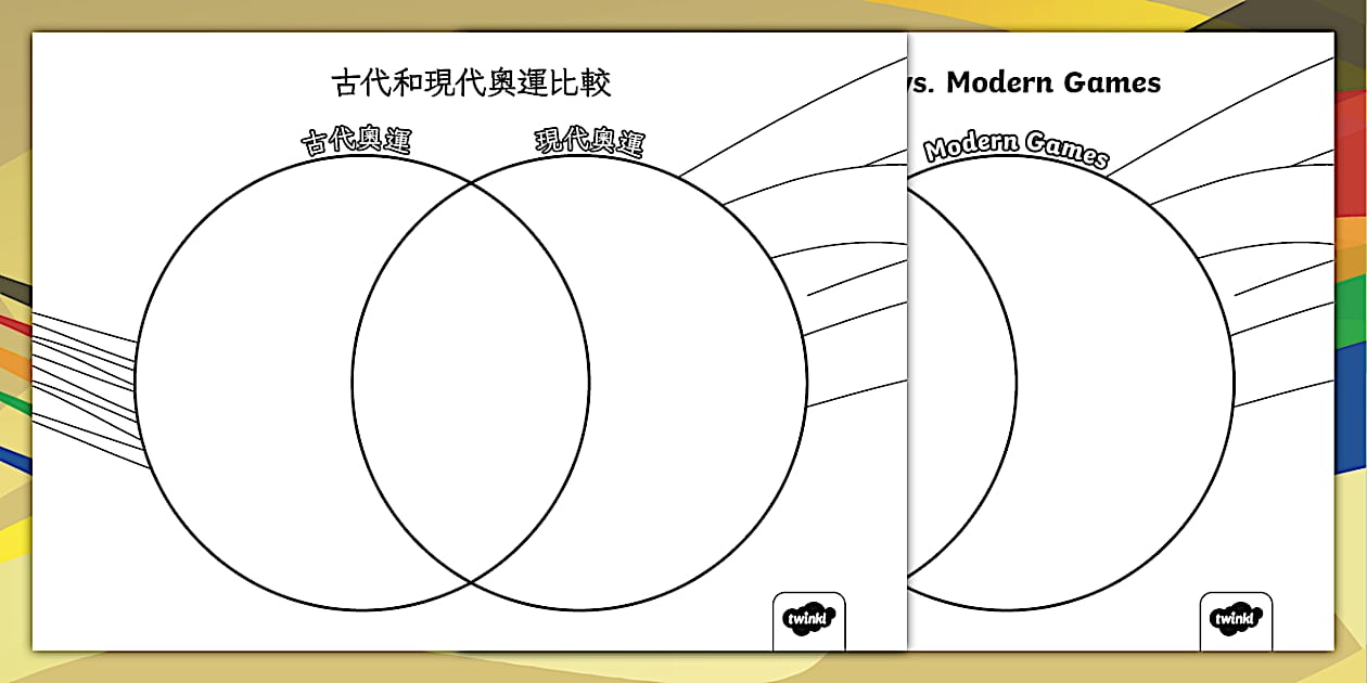 古代和現代奧運比較學習單｜Ancient vs. Modern Summer Games｜中英雙語