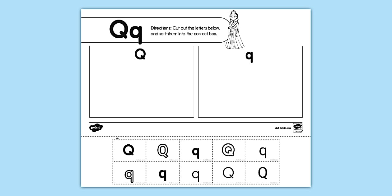 Uppercase and Lowercase Q Sort (Teacher-Made) - Twinkl