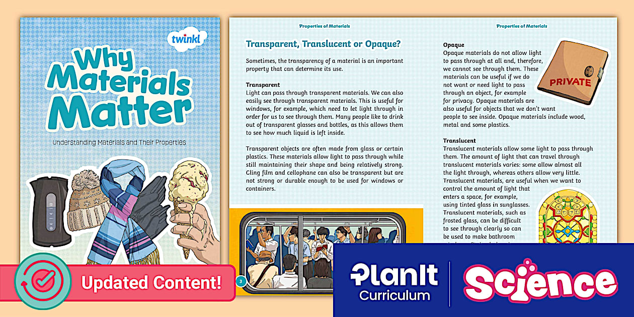 Science: Properties of Materials: Y5 Why Materials Matter eBook