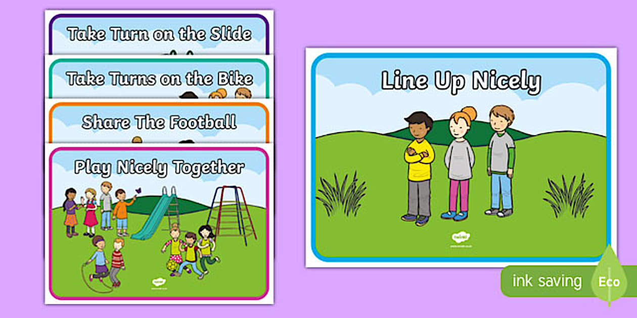 Cursive Outdoor Play Display Signs Pack - Twinkl