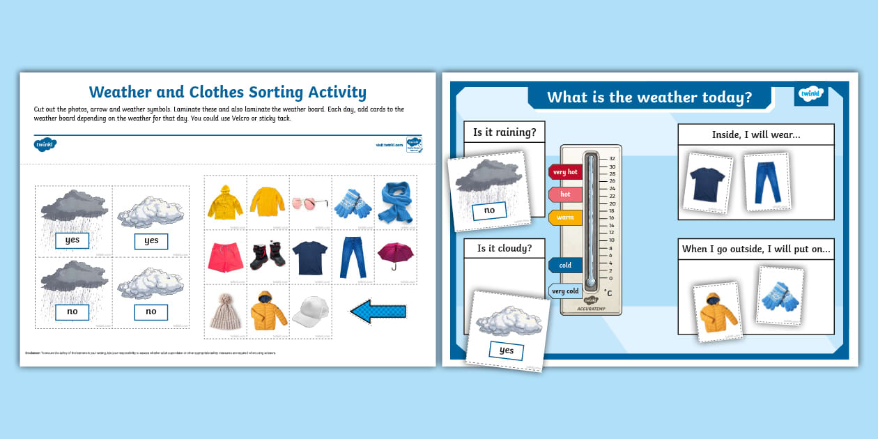 SEND Older Learners Weather Clothes Sorting Activity
