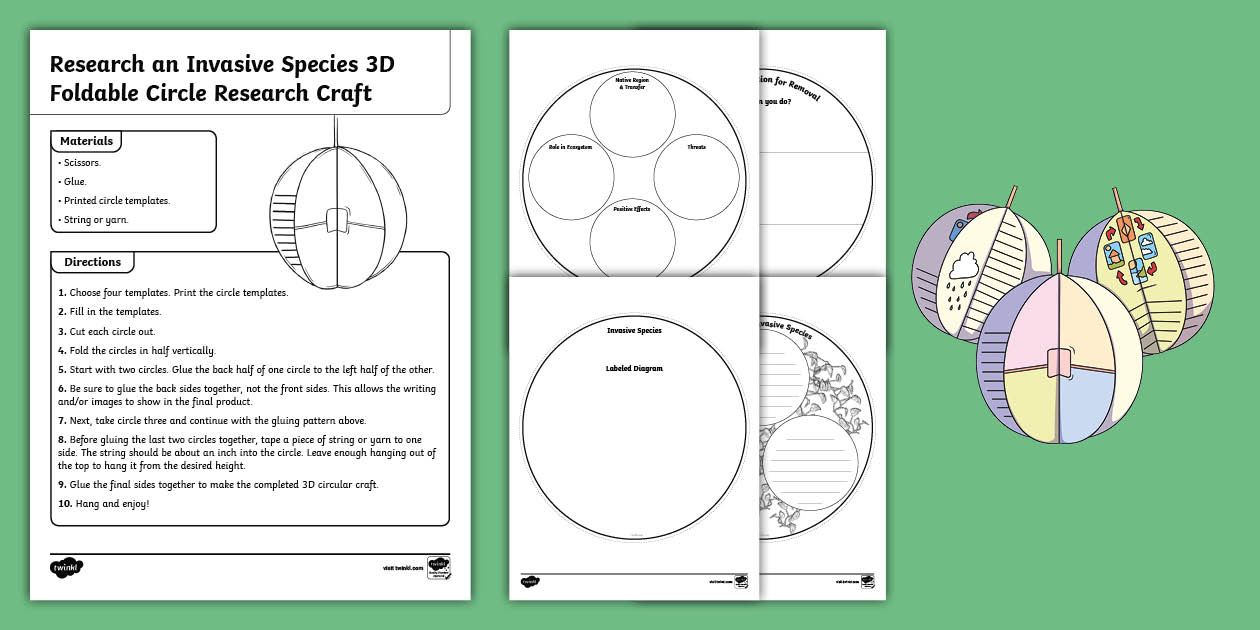 Research an Invasive Species 3D Foldable Research Craft