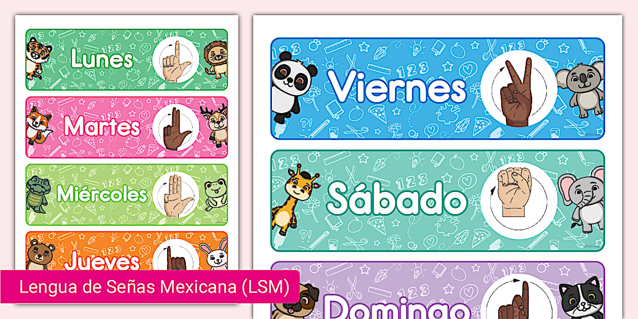 Lengua de Señas Mexicana - días de la semana