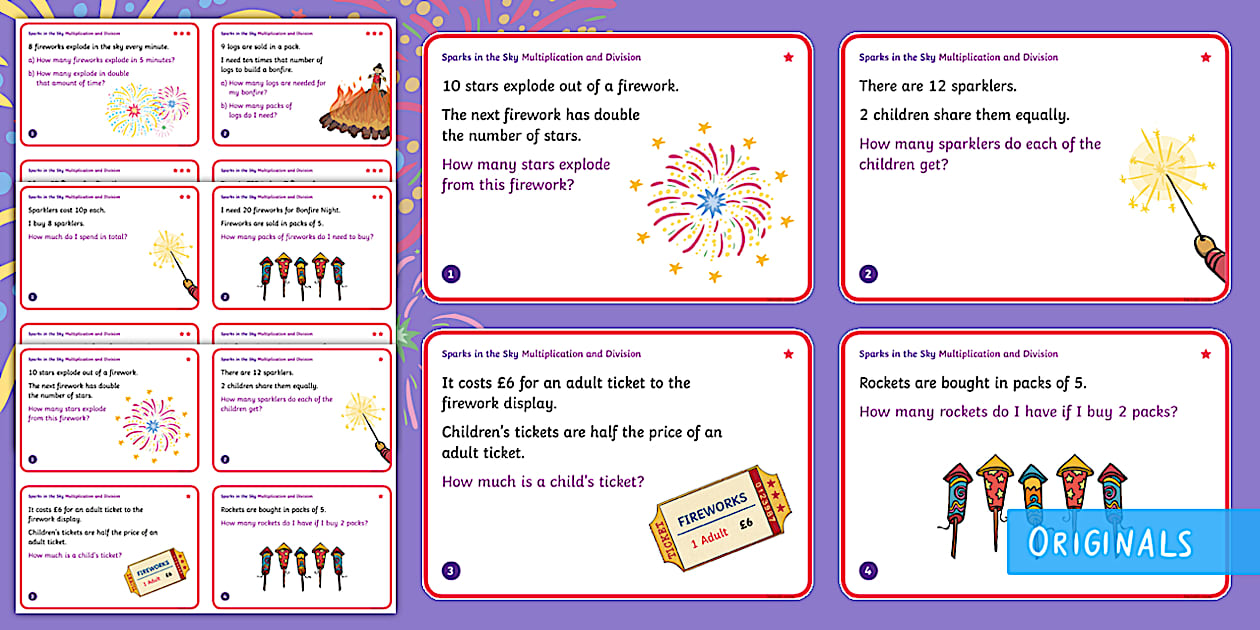 KS1 Sparks in the Sky Multiplication and Division Differentiated Challenge
