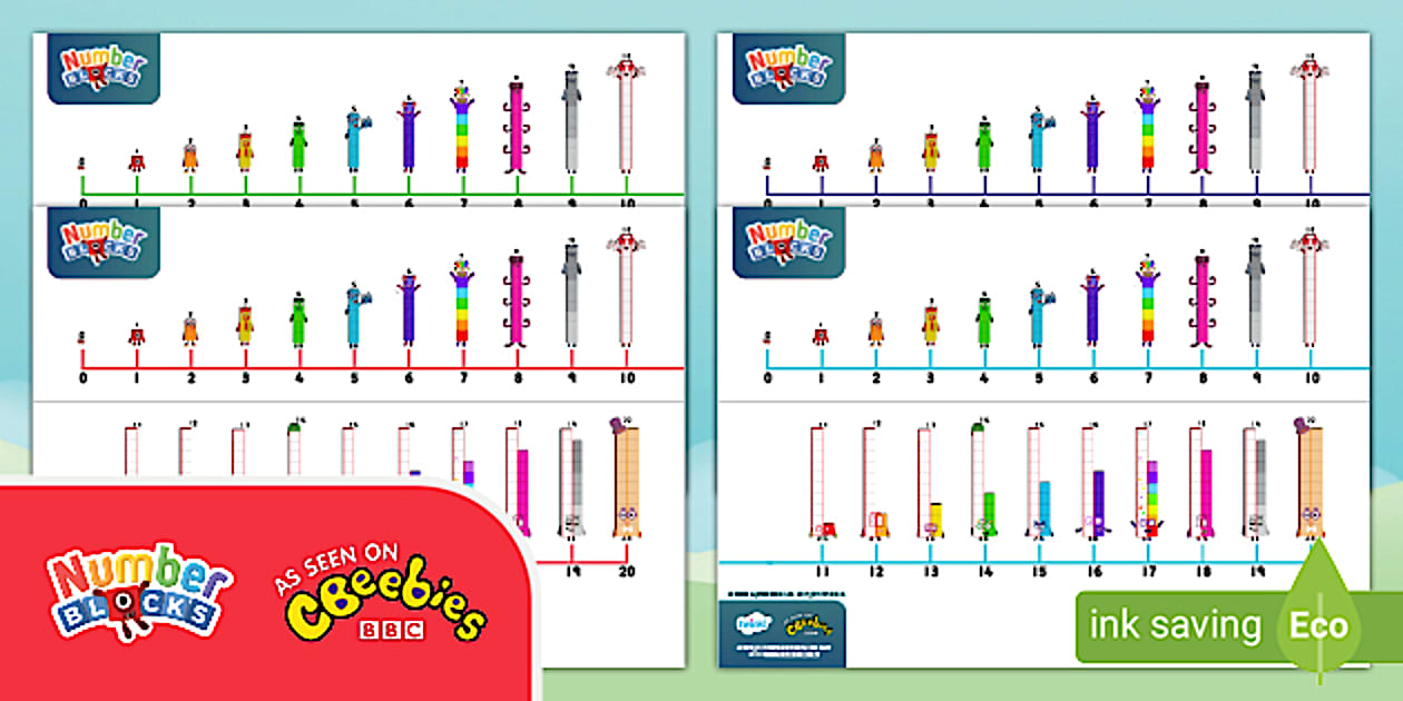 👉 Numberblocks: 0-20 Visual Number Line (teacher made)