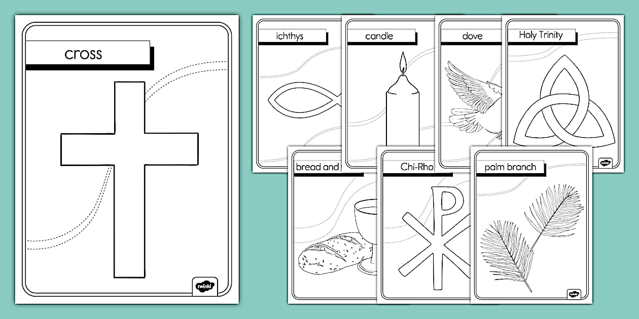 Catholic Symbols Coloring Sheets (creat de profesori)