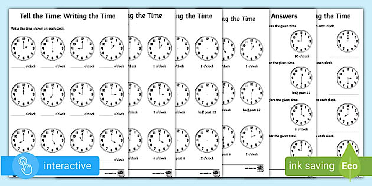 Printable Clock Worksheets | NZ Primary Maths Resources