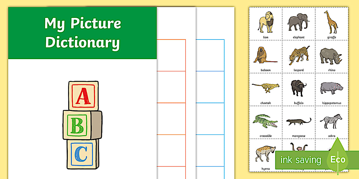 African Animals Picture Dictionary Booklet - African Animals Picture