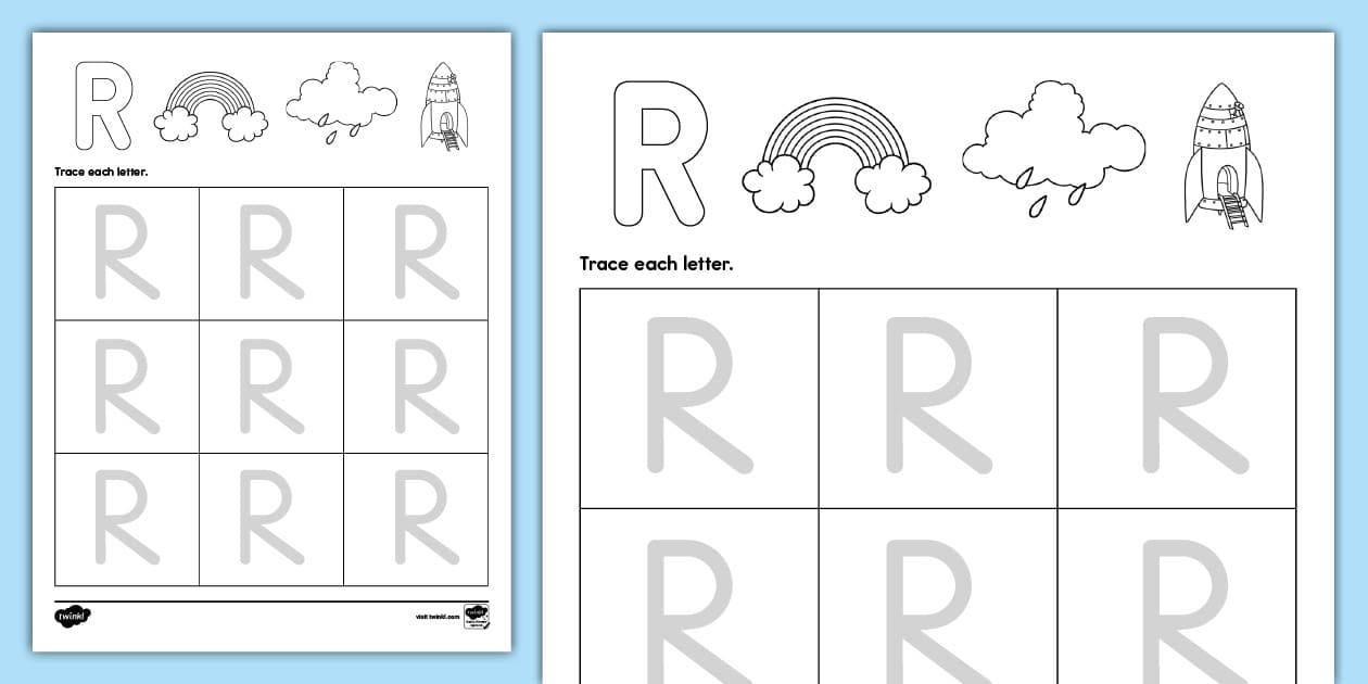 Uppercase Letter R Tracing Worksheet (teacher made) - Twinkl