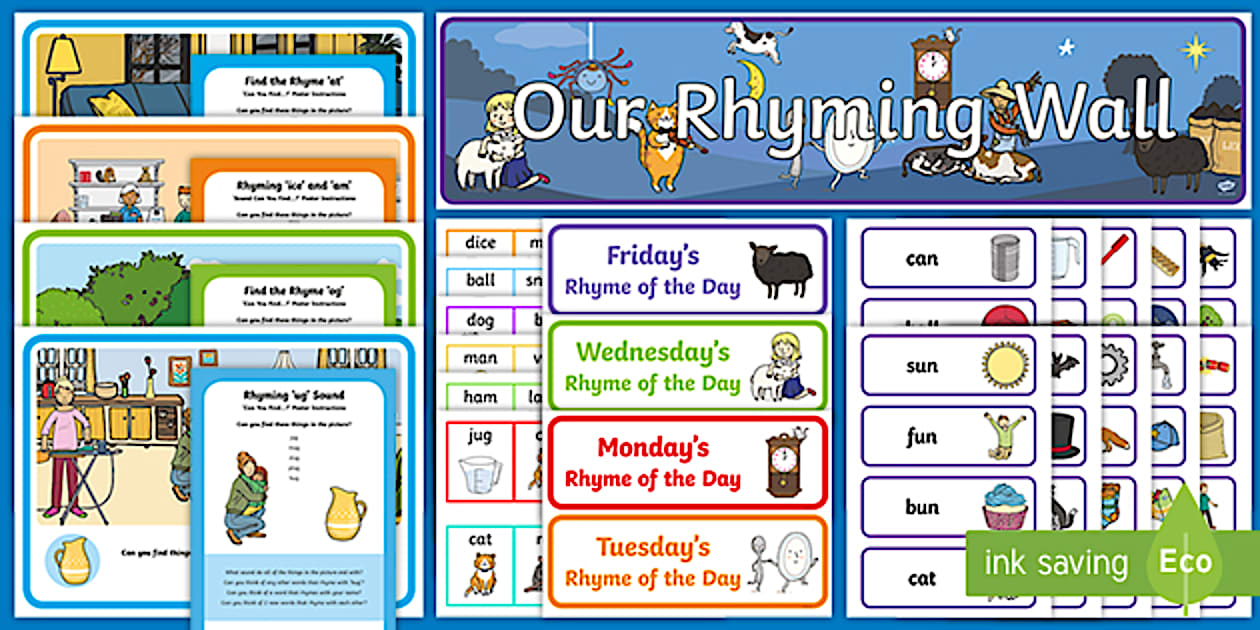 Rhyming Words Resource Pack (teacher made) - Twinkl