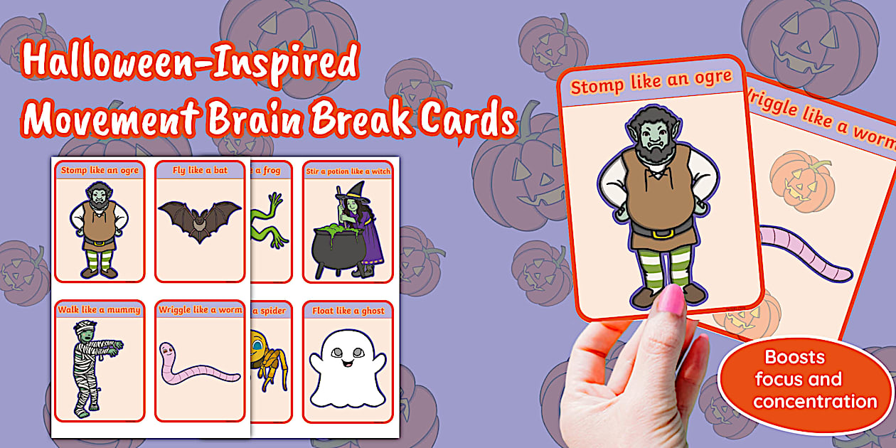 Halloween-Inspired Movement Brain Break Cards