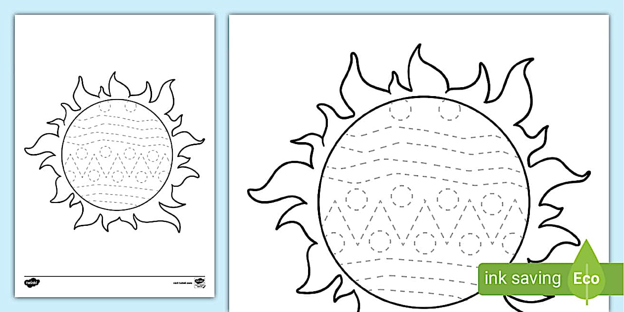 Sun Mosaic Colouring Page (teacher made) - Twinkl