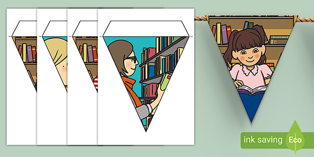 Books Bunting (teacher made) - Twinkl