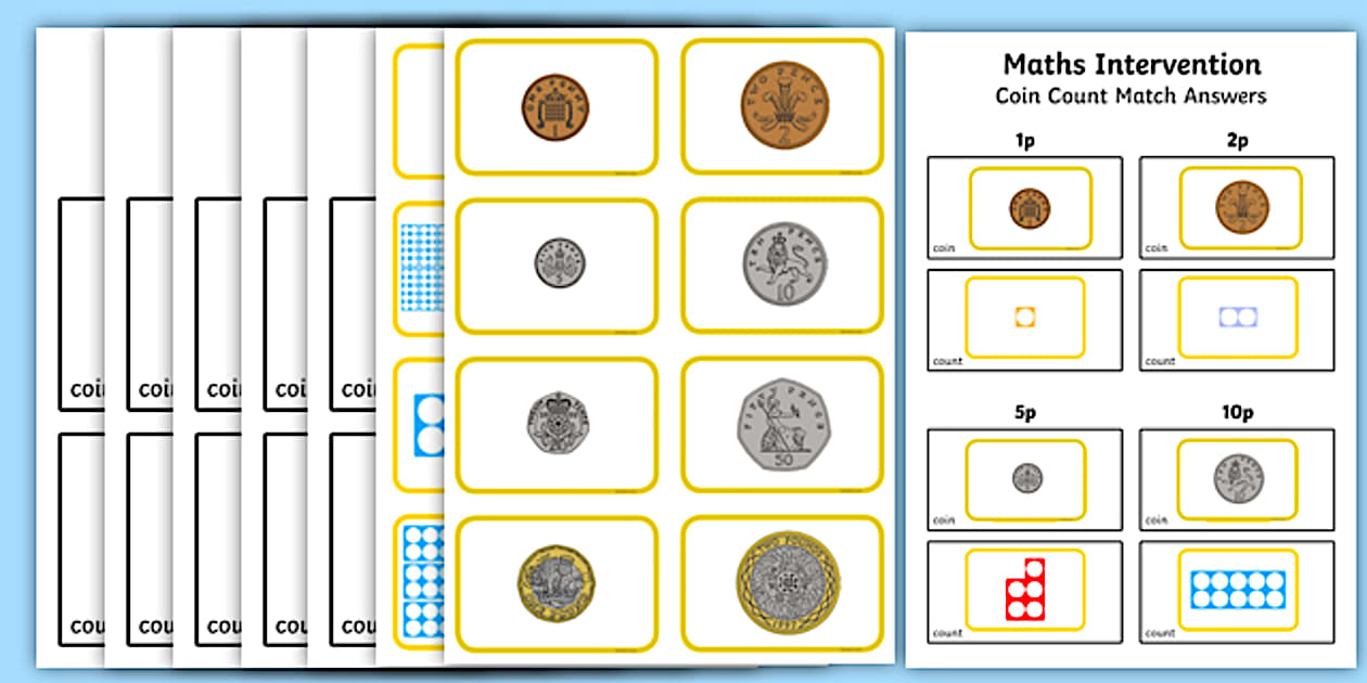 Maths Intervention Coin Count Matching - Twinkl