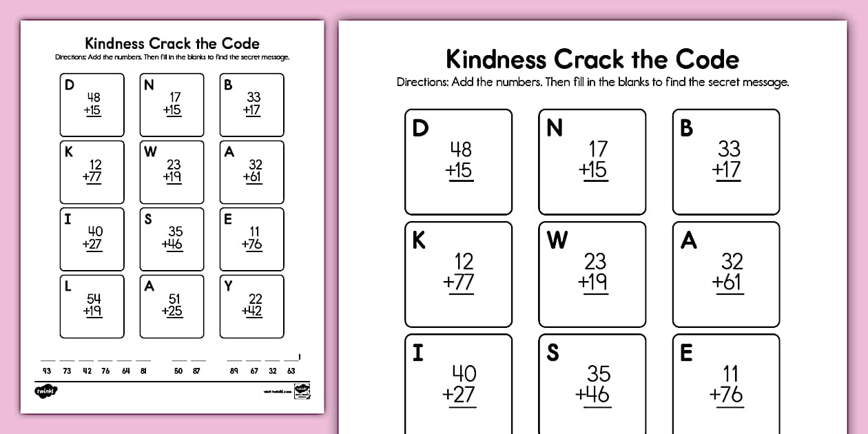 Crack the Code Worksheet | Resource | Twinkl USA - Twinkl