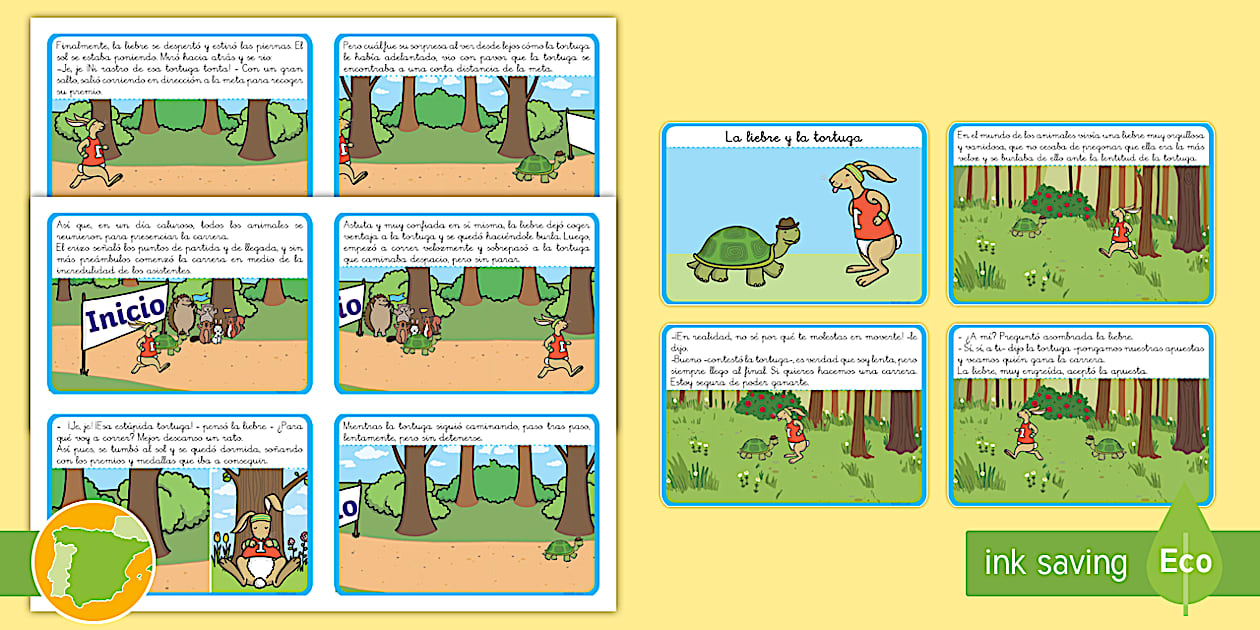 Tarjetas de cuento: La liebre y la tortuga (teacher made)