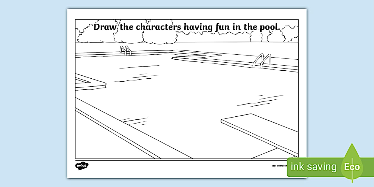 Swimming Pool Doodle Sheet,Swimming (teacher made) - Twinkl