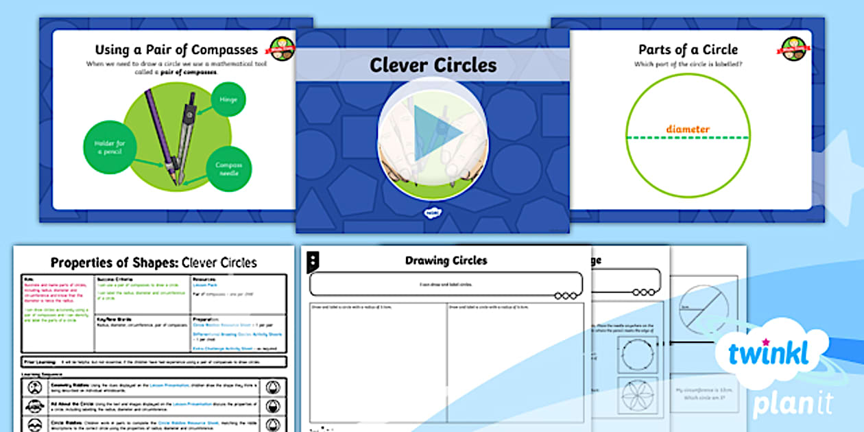Circle Parts In Maths Lesson Pack | Y6 Properties Of Shape