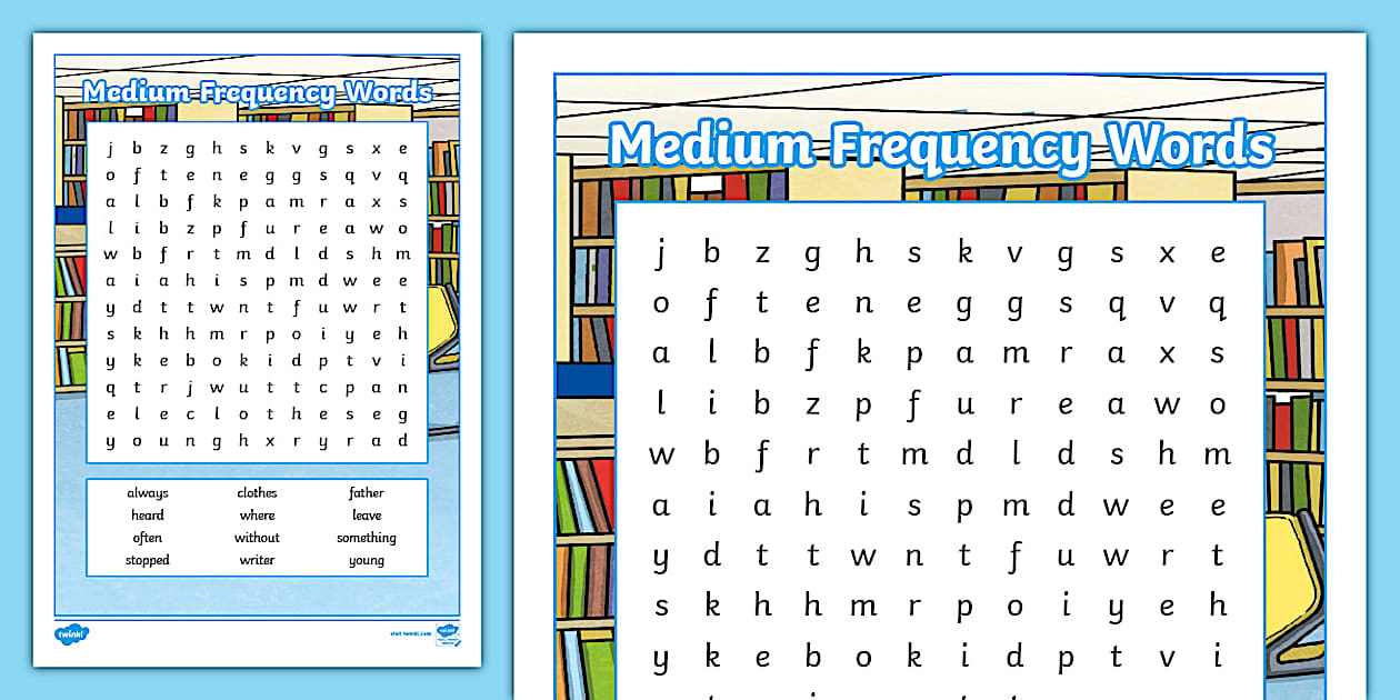 Medium Frequency Words Word Search (teacher made) - Twinkl
