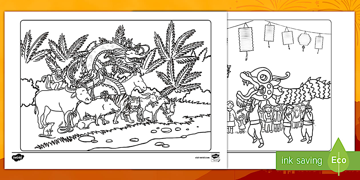 Chinese New Year Colouring Pages (teacher made) - Twinkl