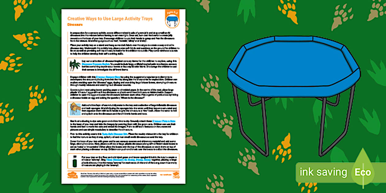 EYFS Ages 0-2 Large Activity Trays: Dinosaurs | Twinkl