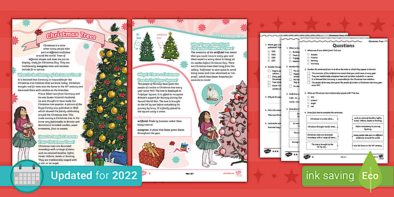 LKS2 Christmas Trees Differentiated Reading Comprehension