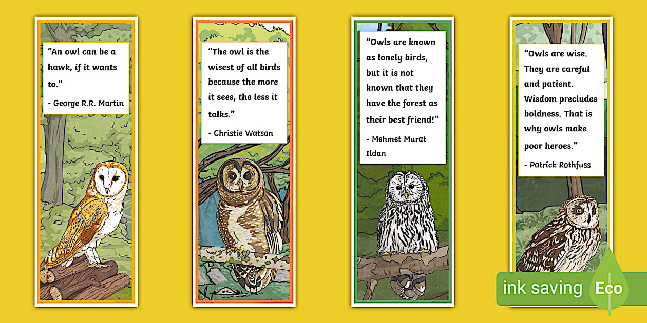 Encourage Reading with our Owl Quotes Bookmarks