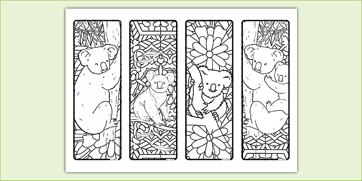 Koala Mindfulness Colouring Bookmarks - Twinkl