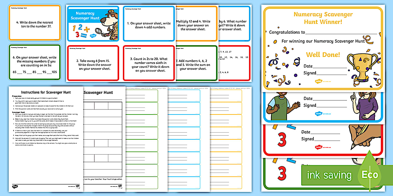 Maths Treasure Hunt KS1 (teacher made) - Twinkl