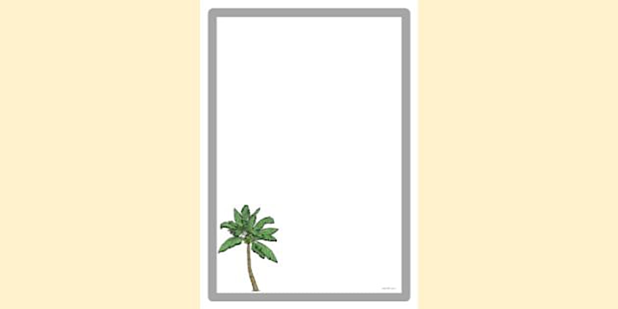 Simplle Blank Coconut Tree Border | Page Borders | Twinkl