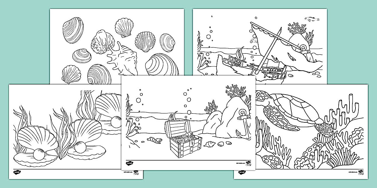 Ocean Treasures Colouring Pages | EYFS | World Ocean Day