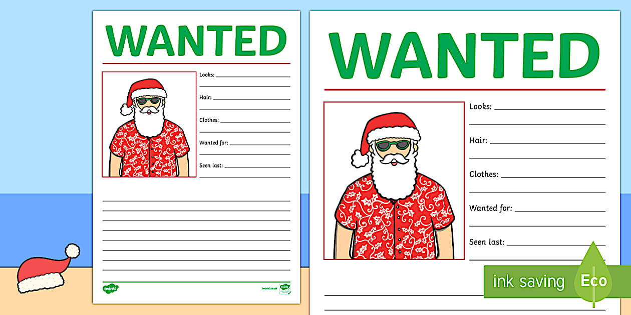 New Zealand Santa Wanted Worksheet / Worksheet - Twinkl