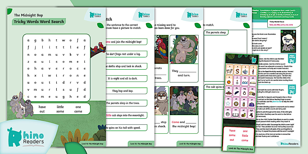 4b The Midnight Bop: Resource Pack - Twinkl Rhino Readers