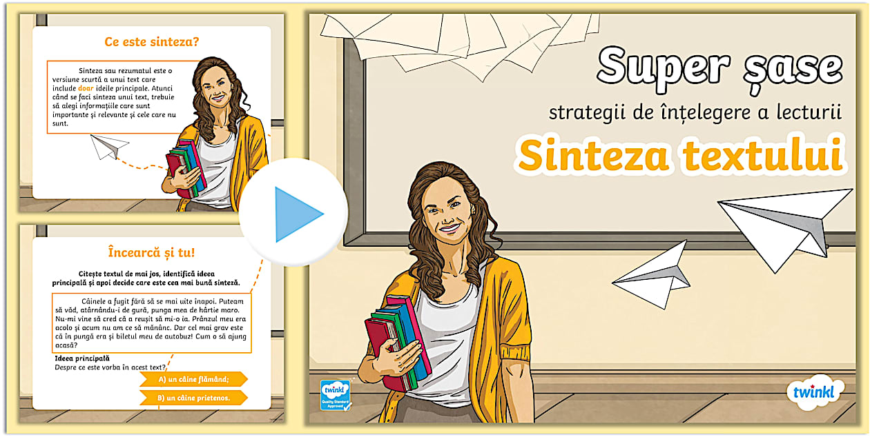 Sinteza textului – Prezentare PowerPoint (teacher made)