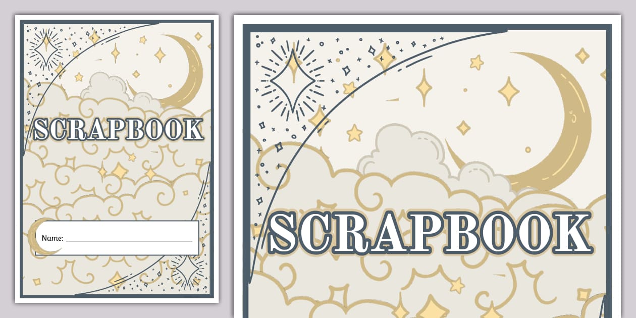 Celestial-Themed Scrapbook Book Cover (teacher made)